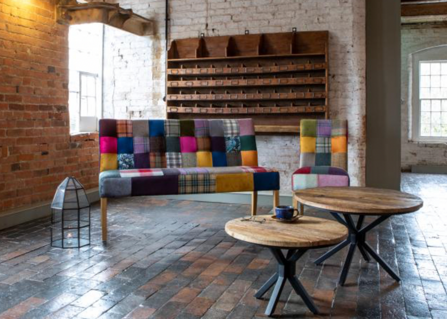 Colin Patchwork 3-Seater Bench – Kubek Furniture