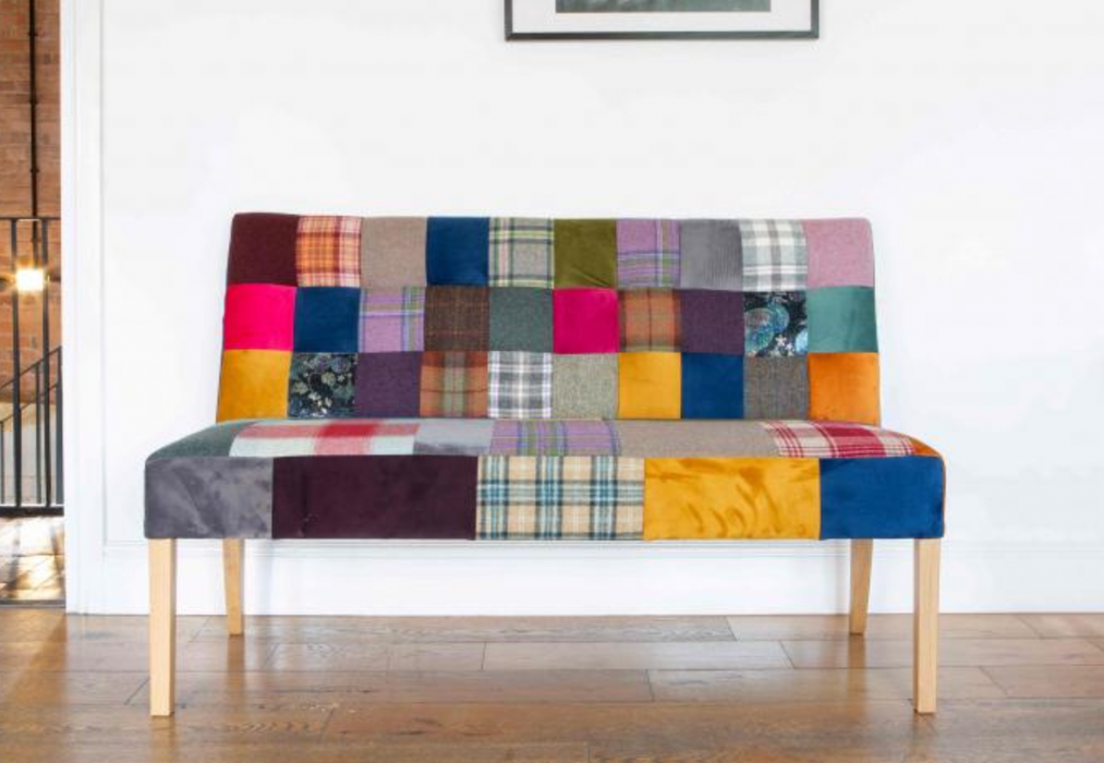 Colin Patchwork 3-Seater Bench — Kubek Furniture