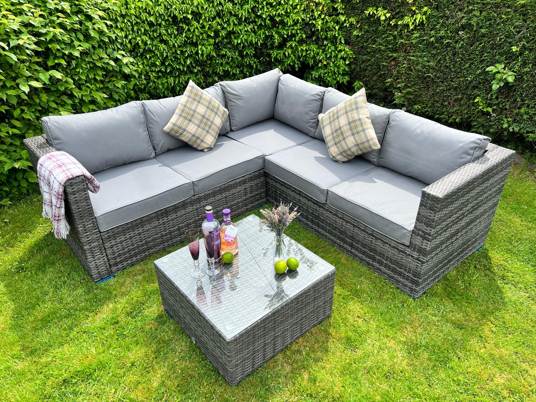 Georgia Corner Group Sofa Set in Grey – Kubek Furniture