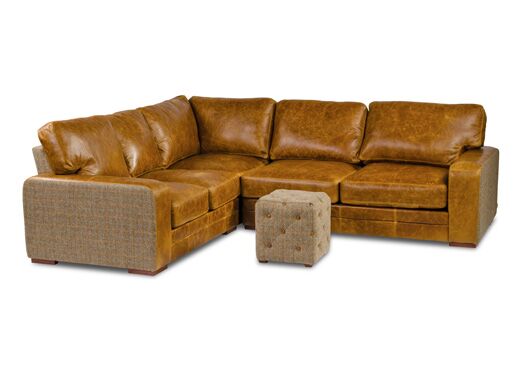 Luca Modular Corner Sofa in Brown Cerato and Gamekeeper Thorn – Kubek ...
